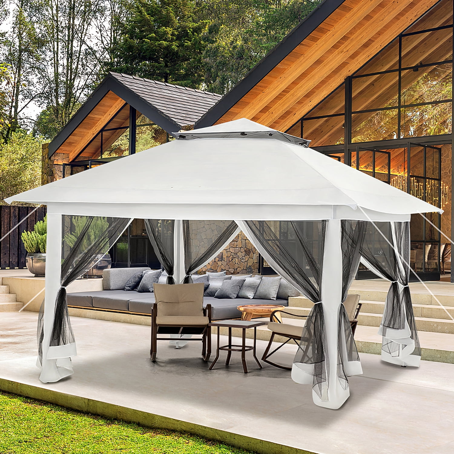 AVAWING 12x12 ft 39 lbs Pop-up Canopy Tent with Sidewalls for Garden ...