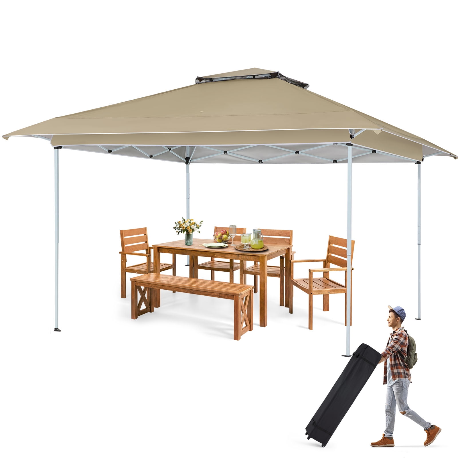 AVAWING 12x12 ft Outdoor Pop-up Canopy Party Tent Easy Setup Patio ...