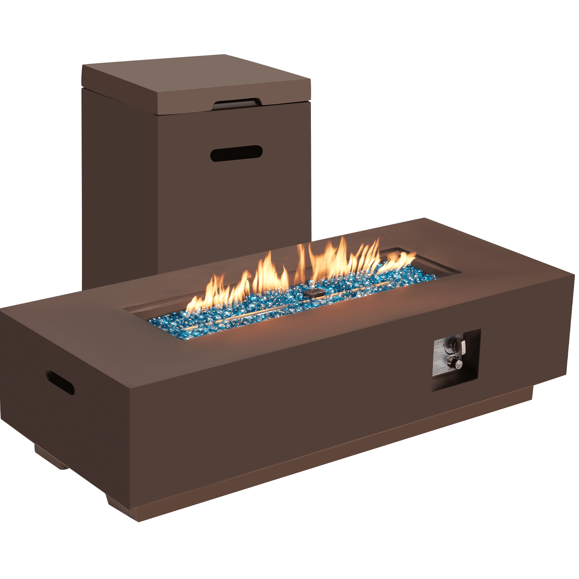 AVAWING 2-Piece 56" Outdoor Rectangle Propane & 50,000 BTU Concrete ...