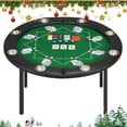 AVAWING 29.5" 8-Player Poker Table Foldable, Round Casino Texas Holdem ...