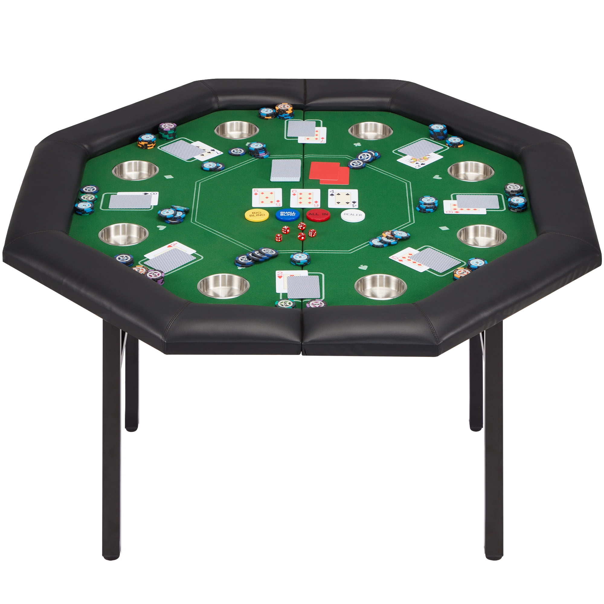 AVAWING 31" 8-Player Poker Table Foldable, Octagon Casino Leisure ...