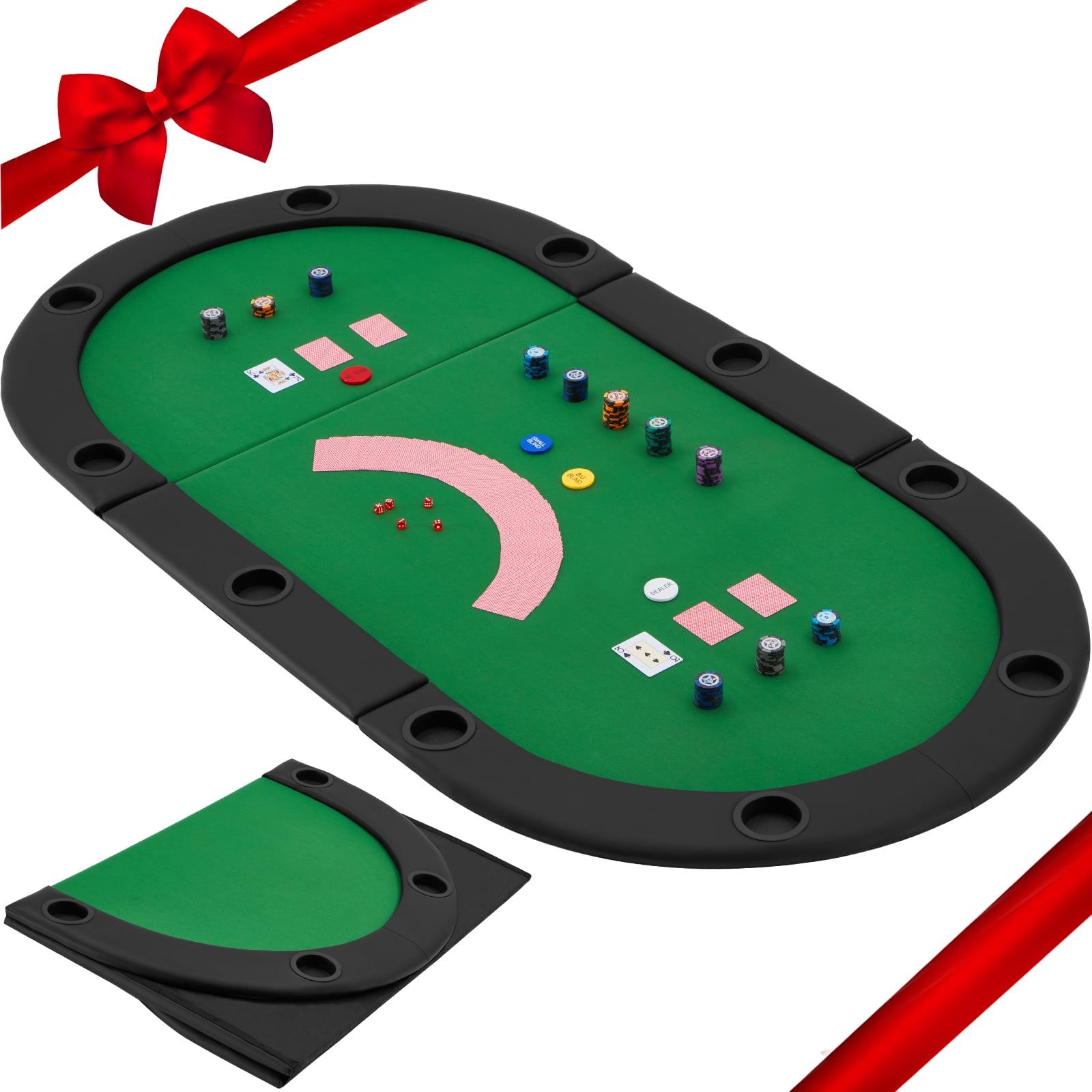 "AVAWING 82"" Portable Tri-Fold Poker Table for Texas Hold'em and ...