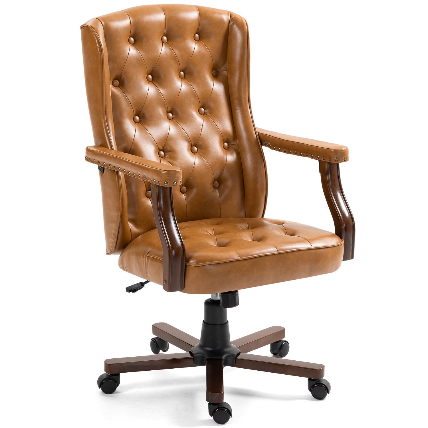 AVAWING Ergonomic Executive Office Chair, Vintage Faux Leather Swivel ...