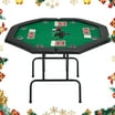SKYSHALO Portable 8 Player Oval Foldable Poker Table, Casino Blackjack ...