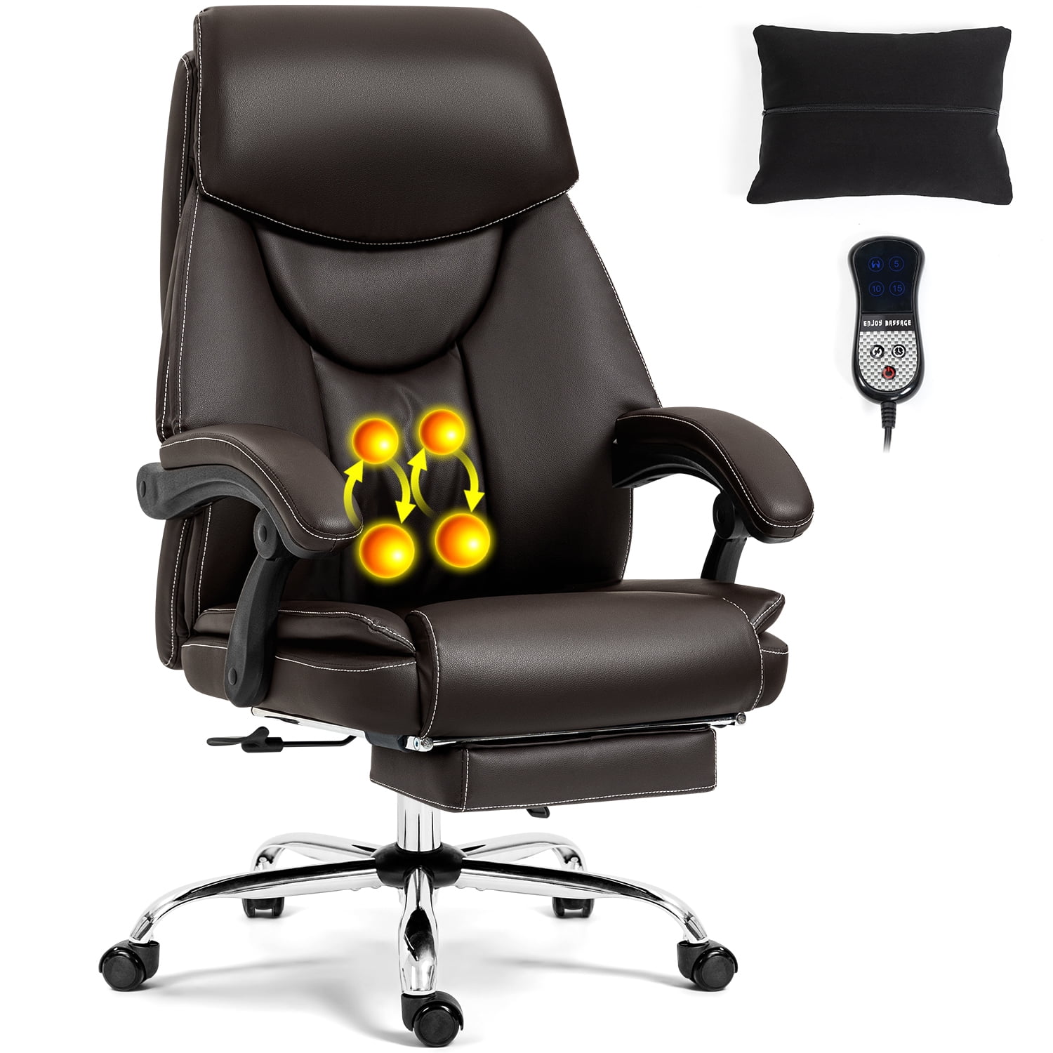 AVAWING Executive Ergonomic High Back 3D Kneading Massage Computer Desk ...