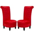 AVAWING High Back Throne Royal Chair Set of 2, Upholstered Velvet ...