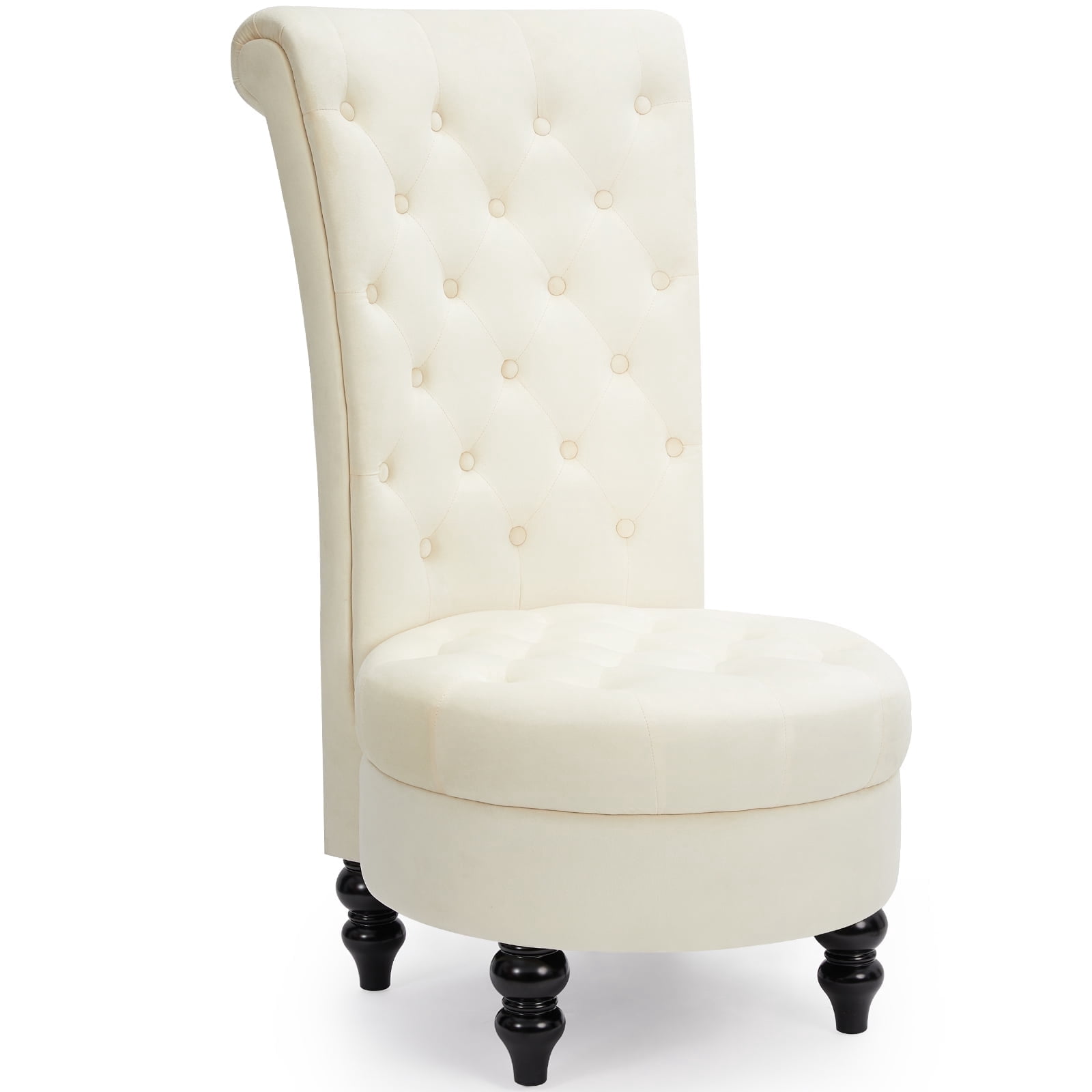 AVAWING High Back Throne Royal Chair, Upholstered Teddy Velvet Tufted ...