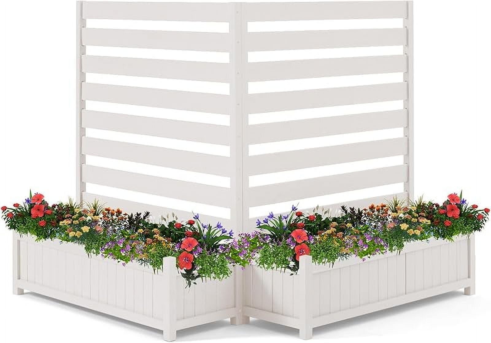 AVAWING No-Dig AC Unit Privacy Fence 2 Panels with Planter Box, 36" W x ...