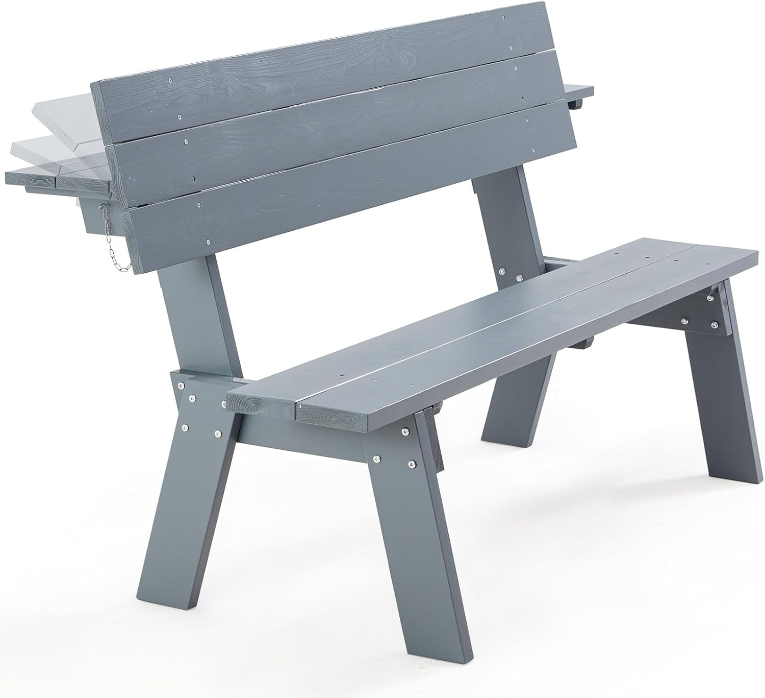 AVAWING Outdoor Convertible Bench, Wood Convert a Bench, Space-Saving 2 ...