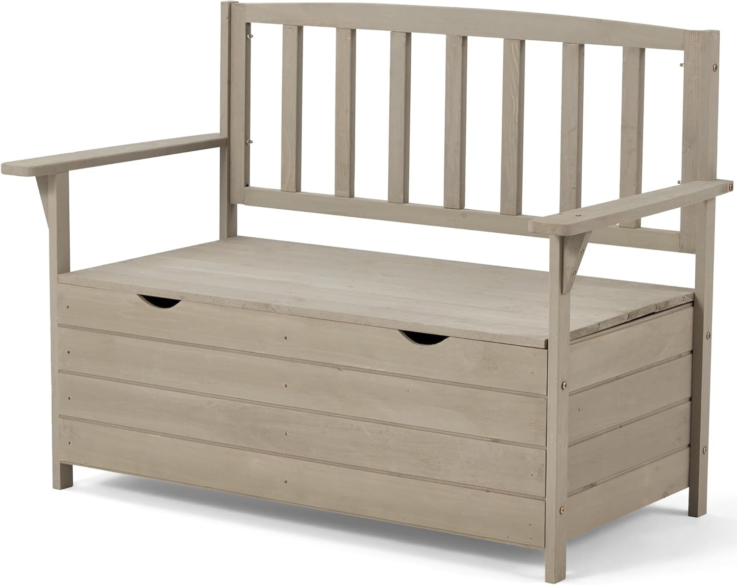 AVAWING Outdoor Storage Bench, Wooden Garden Bench Weatherproof, Patio ...