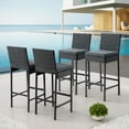 AVAWING Outdoor Patio Bar Stools - Set of 4 Wicker Rattan Chairs with ...