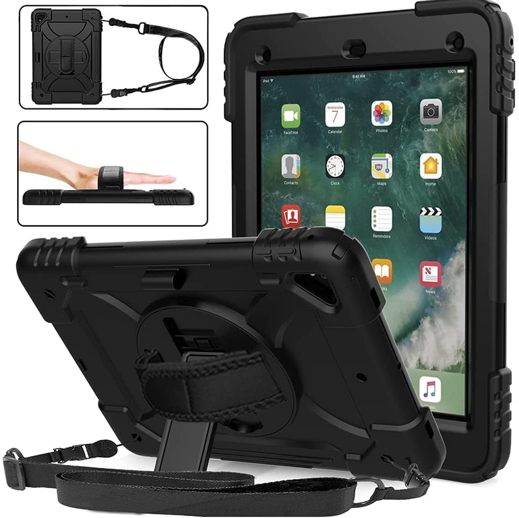AVAWO Apple iPad 6th/5th Gen & Air 2 Case, 360 Rotating Stand, Hand ...