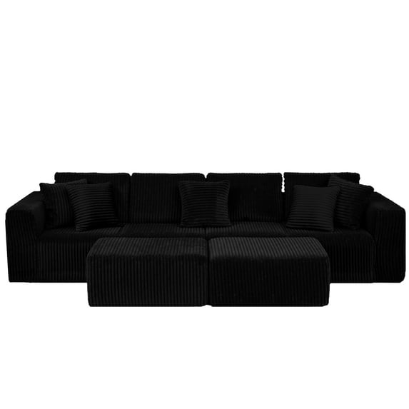 AVAXA Modular U-Shaped Sectional Sofa, 132-inch 4-Seater Chaise Lounge ...