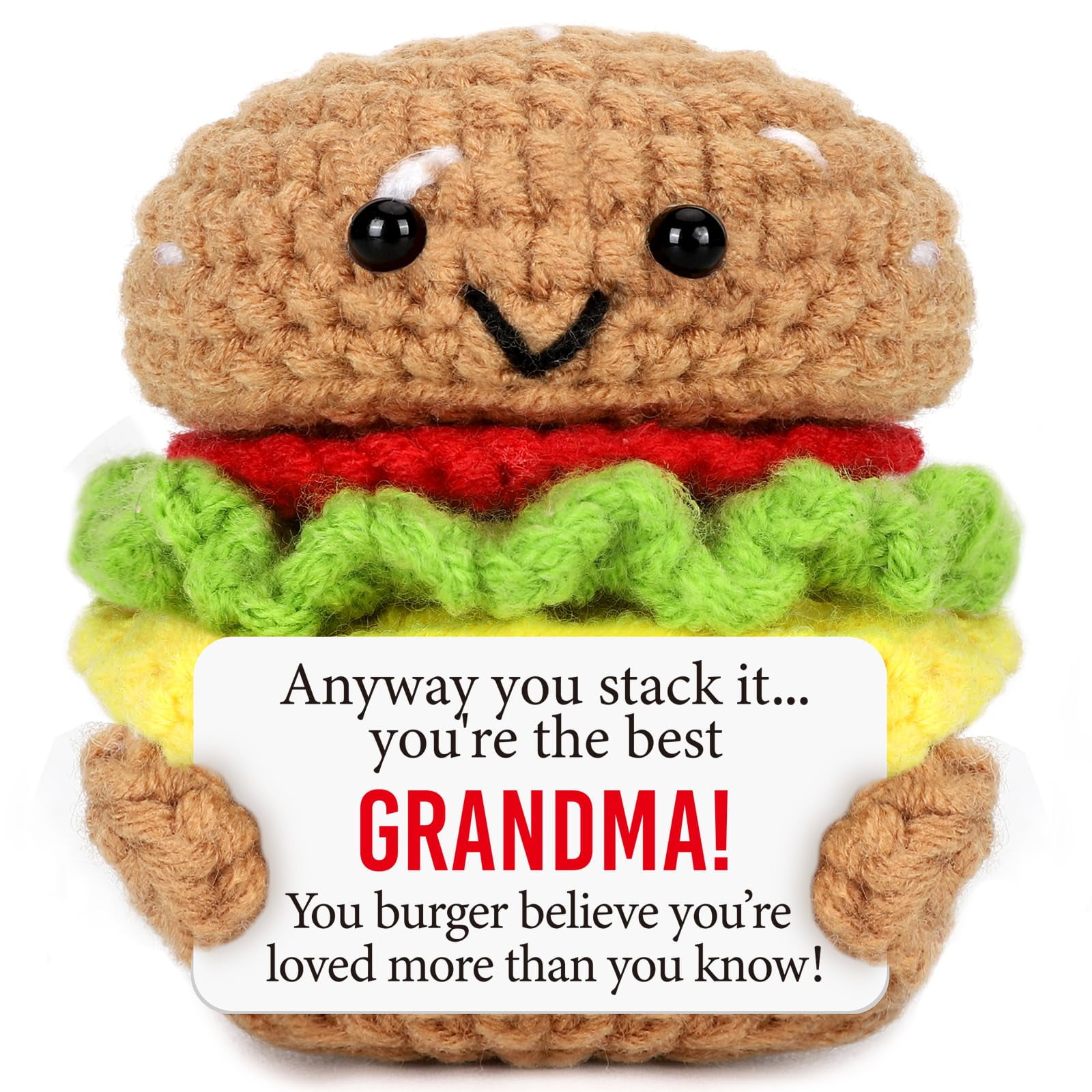 AVBODA Mini Grandma Birthday BDF32 Gifts from Granddaughter Handmade Crochet Burger Thankving ...