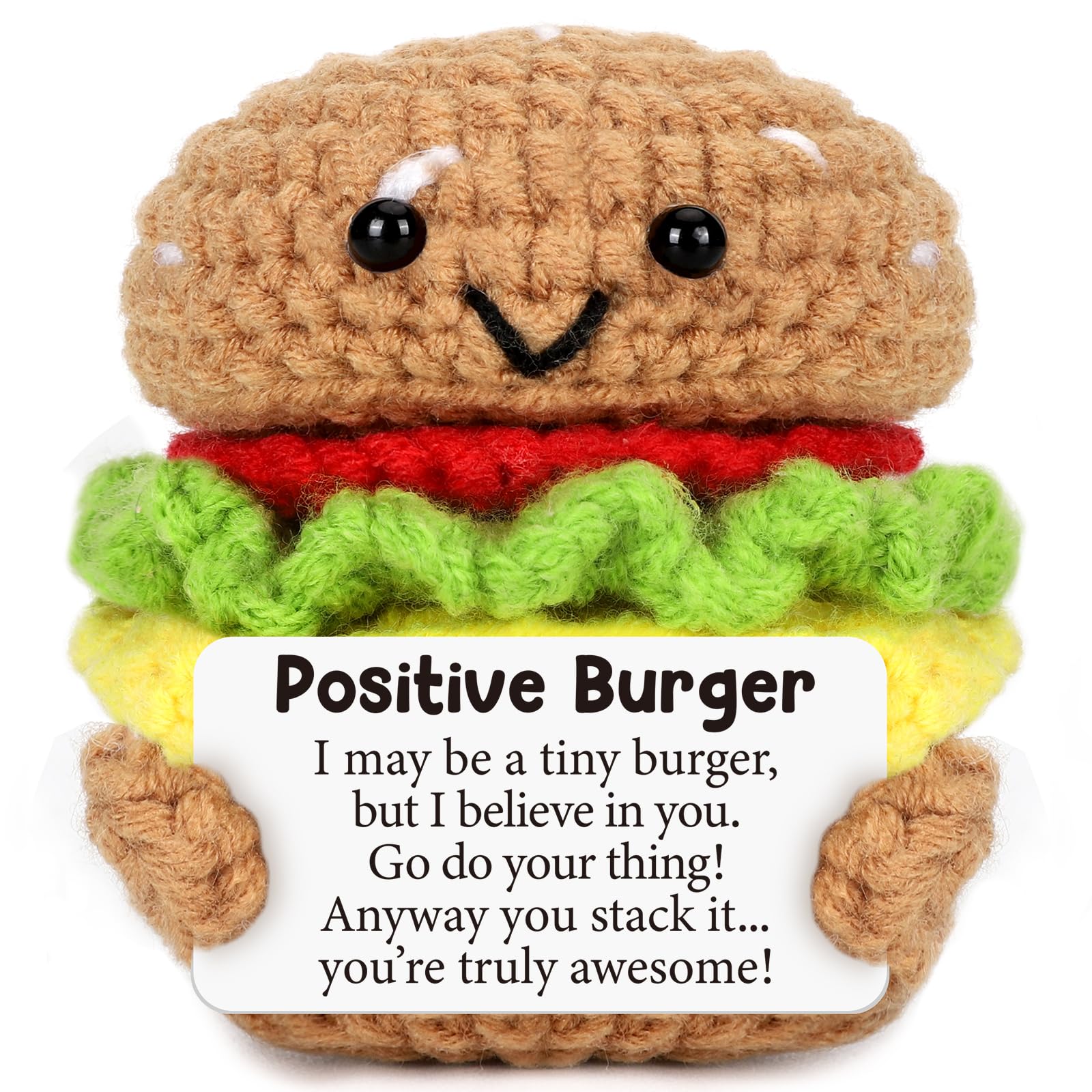 AVBODA Mini Inspirational Positive OKA4 Burger Cute Handmade Crochet ...