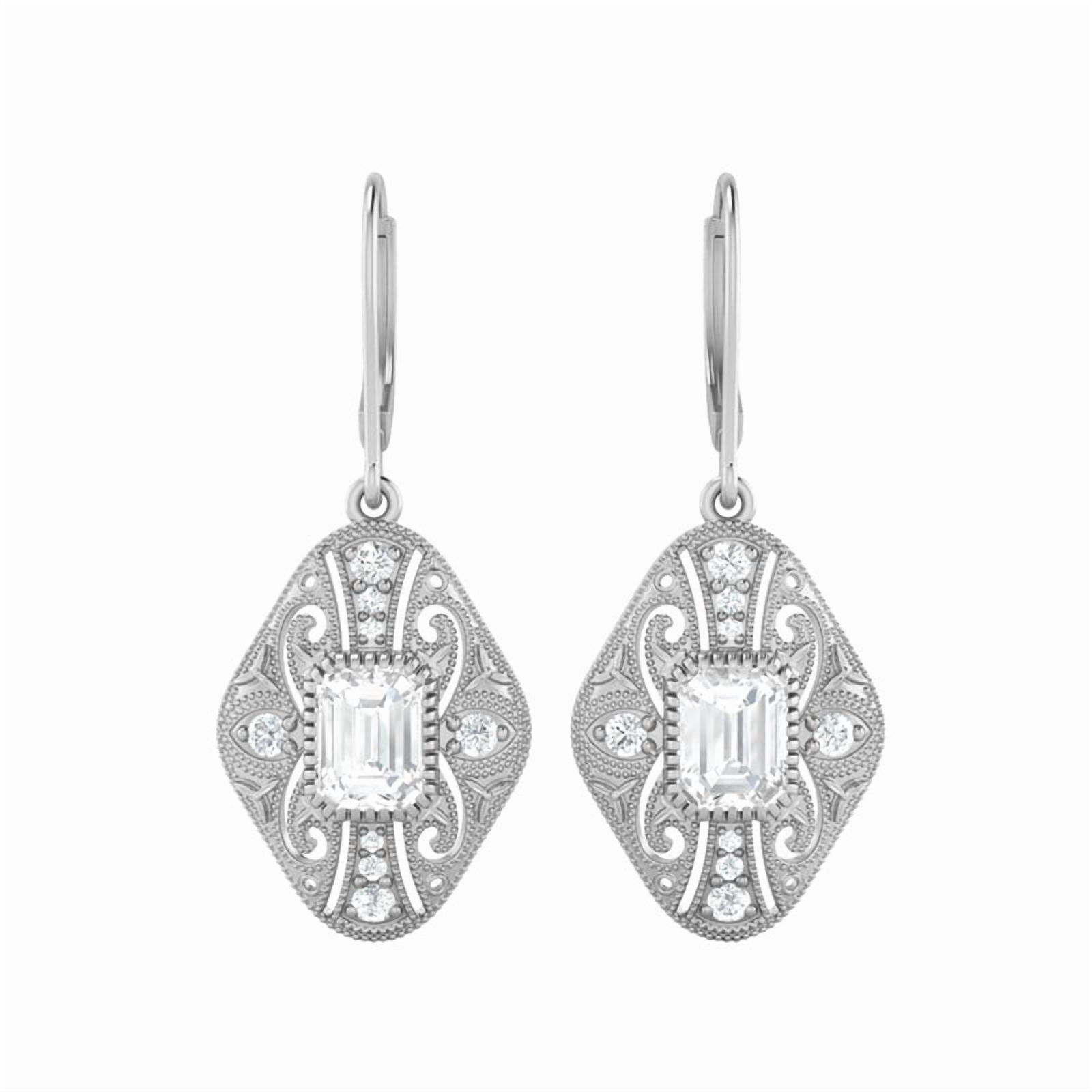 AVDAN 8X6 mm Octagon Moissanite 925 Sterling Silver Filigree Dangle ...