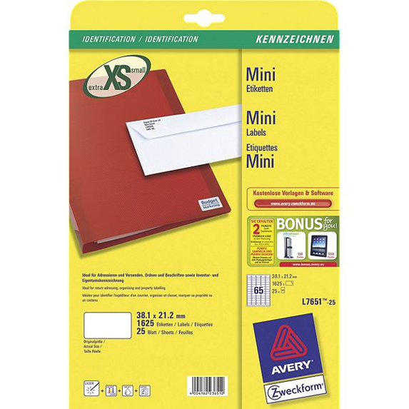 AVE ry Mini Laser Labels 38x21 - Walmart.com