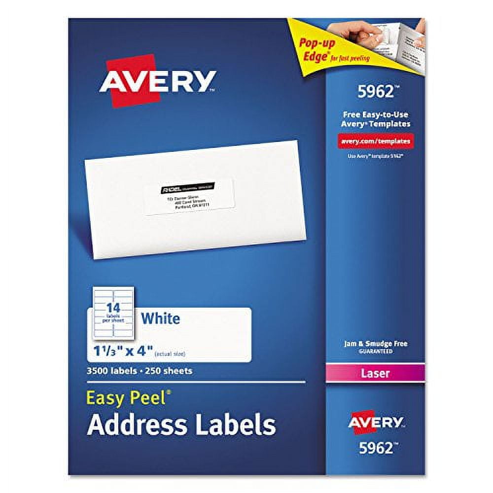 AVE5962 - Easy Peel White Mailing Labels - Walmart.com