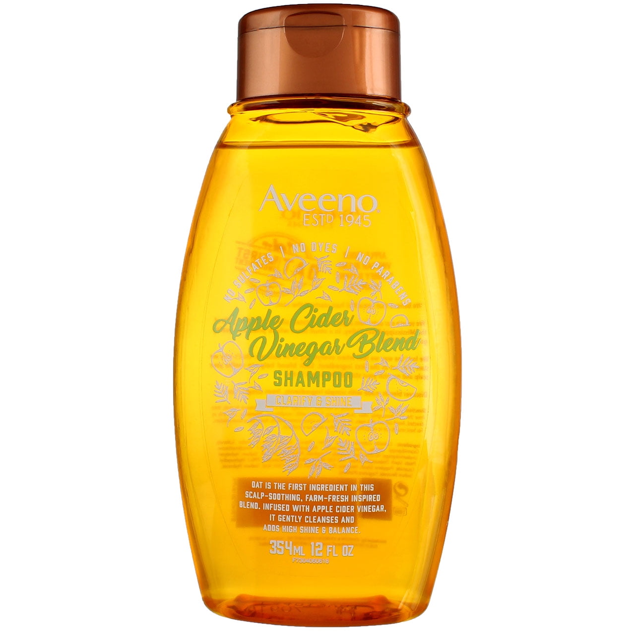 AVEENO Apple Cider Vinegar Blend Shampoo for Clarify and Shine, 12 oz ...