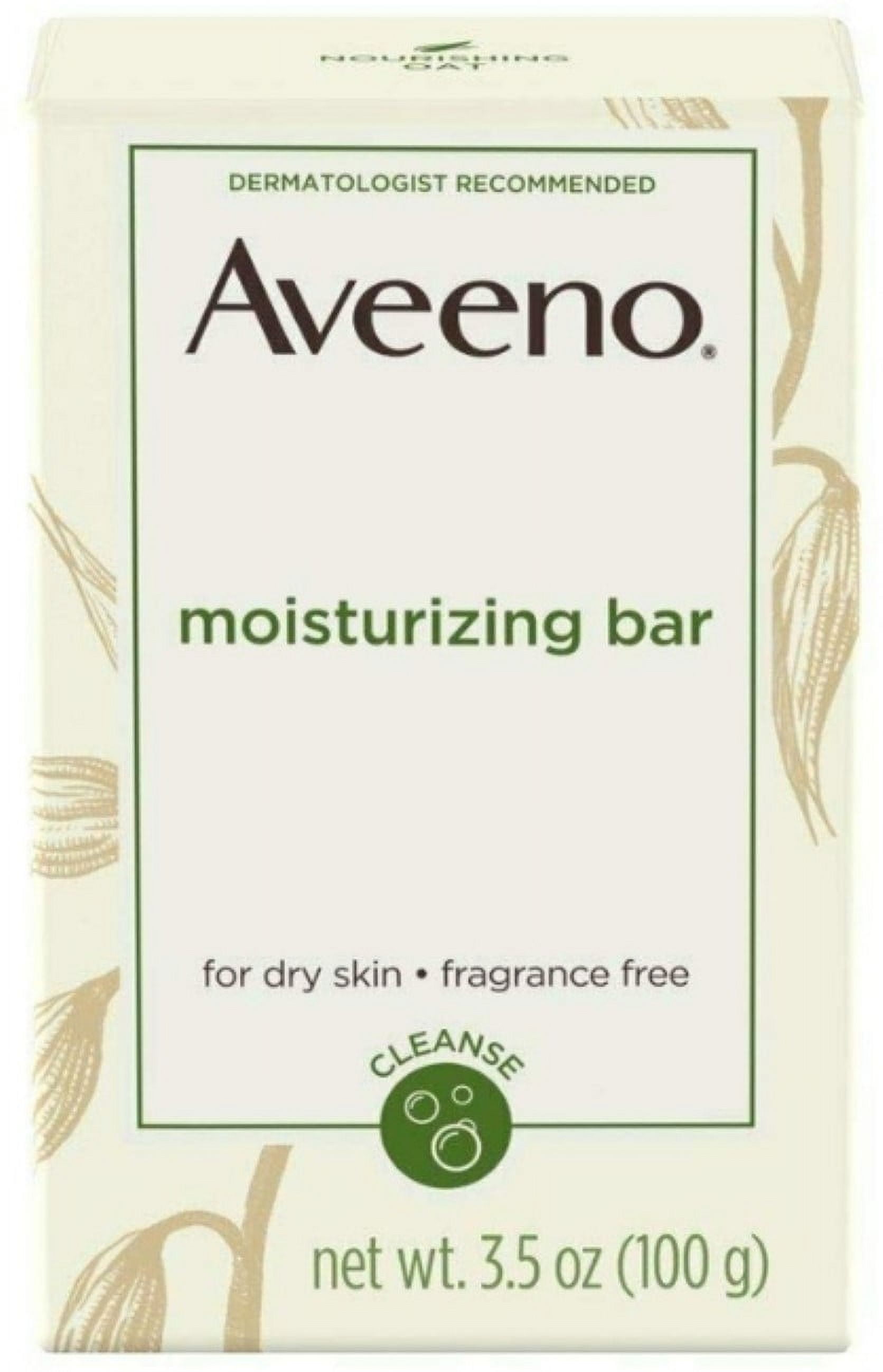 Aveeno Moisturizing Bar for Dry Skin, Natural Oatmeal, Fragrance Free ...