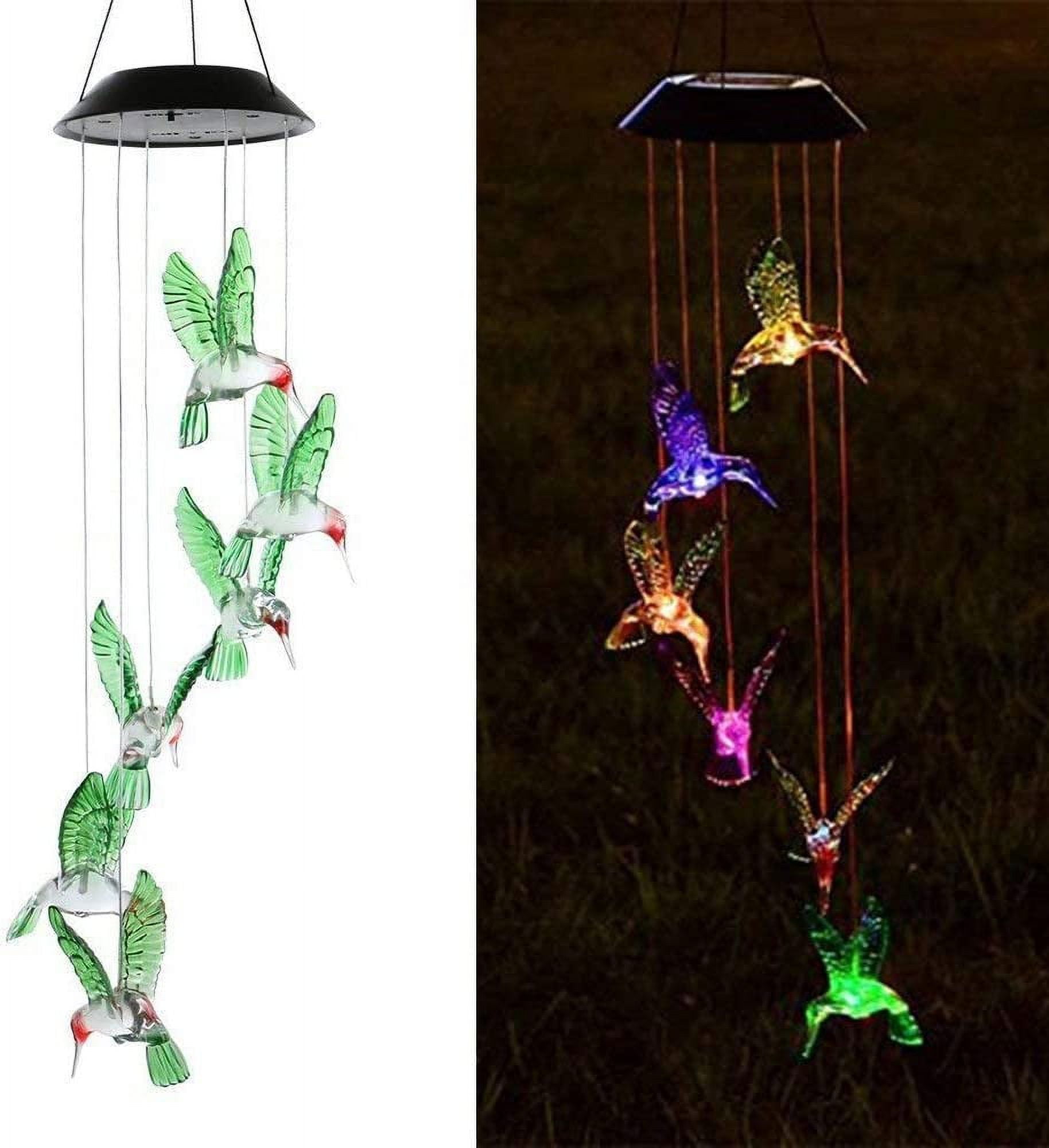 AVEKI Solar Wind Chimes Outdoor, Color-Changing Solar Mobile Wind Chime ...
