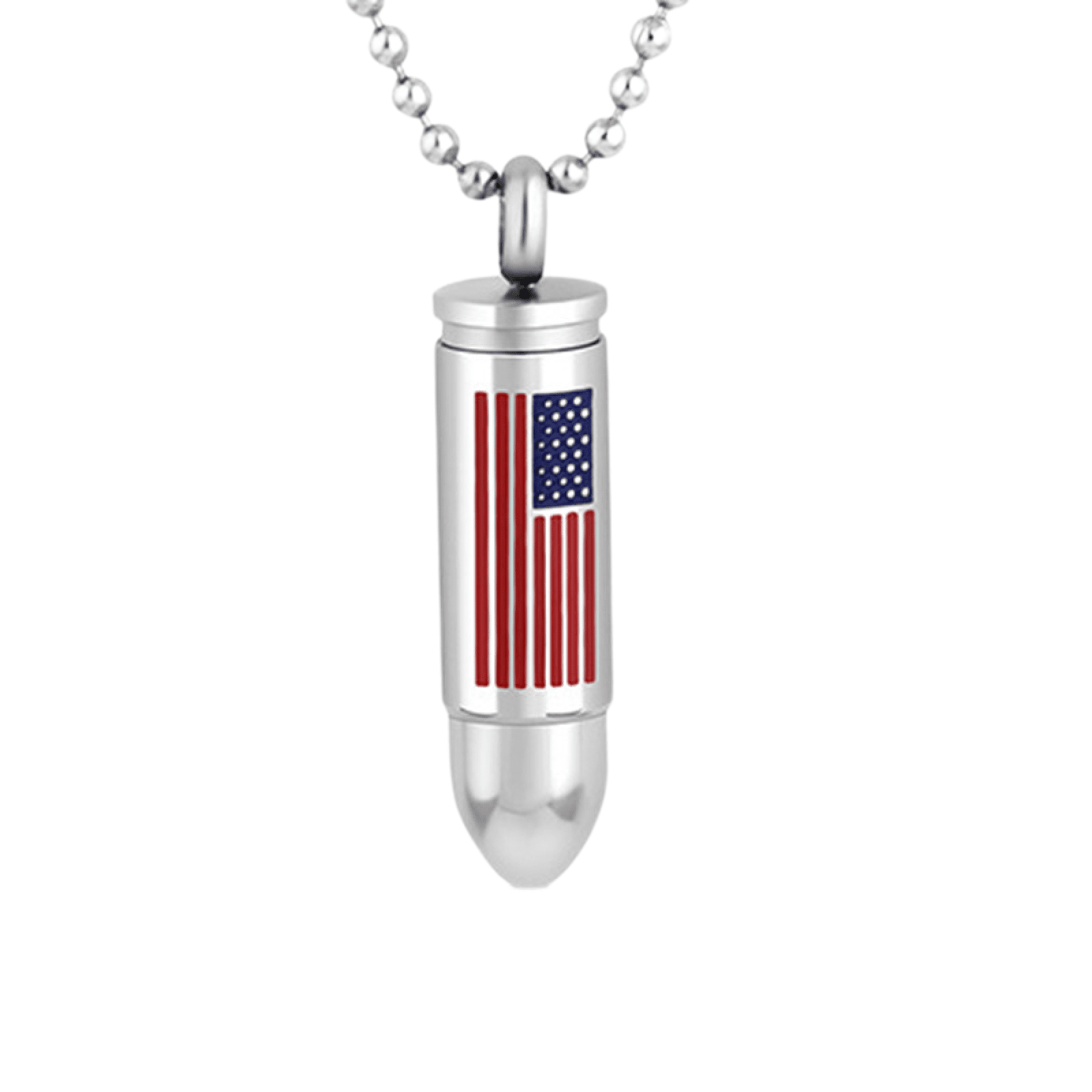 AVEKI Urn Necklace for Ashes, Cremation Jewelry Bullet American Flag ...