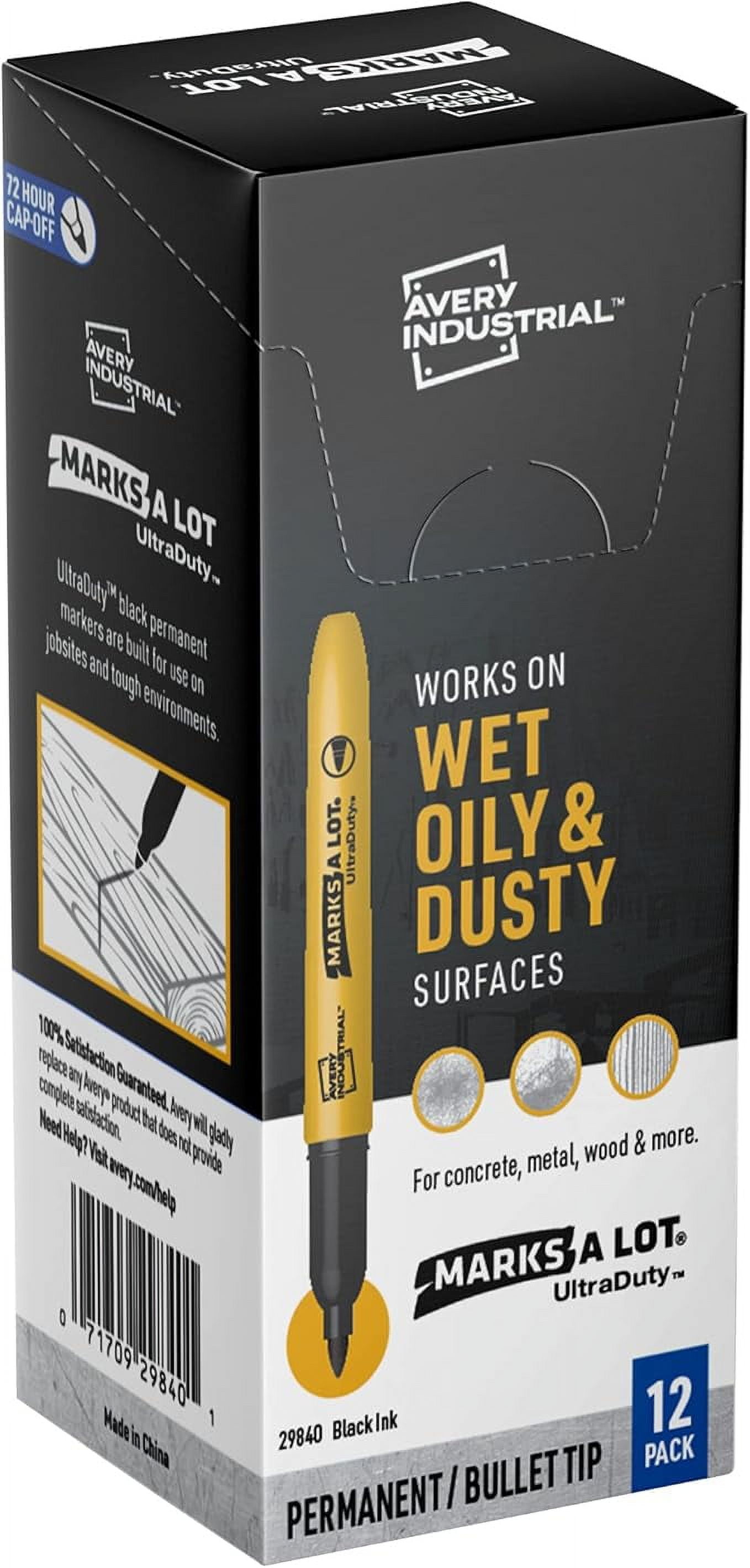 AVERY Marks A Lot UltraDuty Bullet Tip Permanent Markers, Water ...