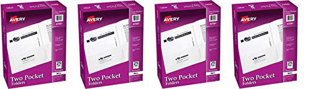 AVERY Two Pocket Folders, Holds up to 40 Sheets, Business Card Slot, 25 ...