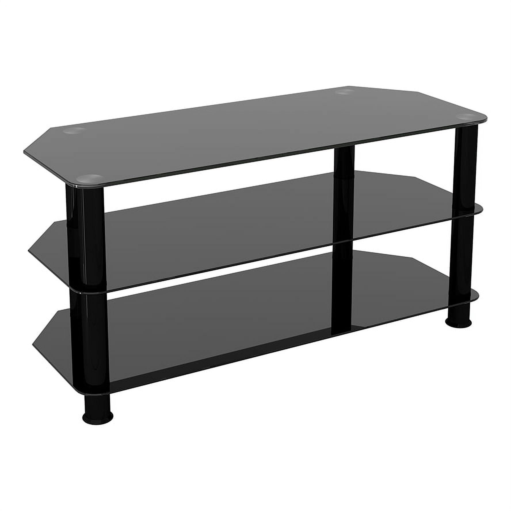 AVF Modern TV Stand for 50 inch TVs, Black Glass, Black Legs, Easy to ...