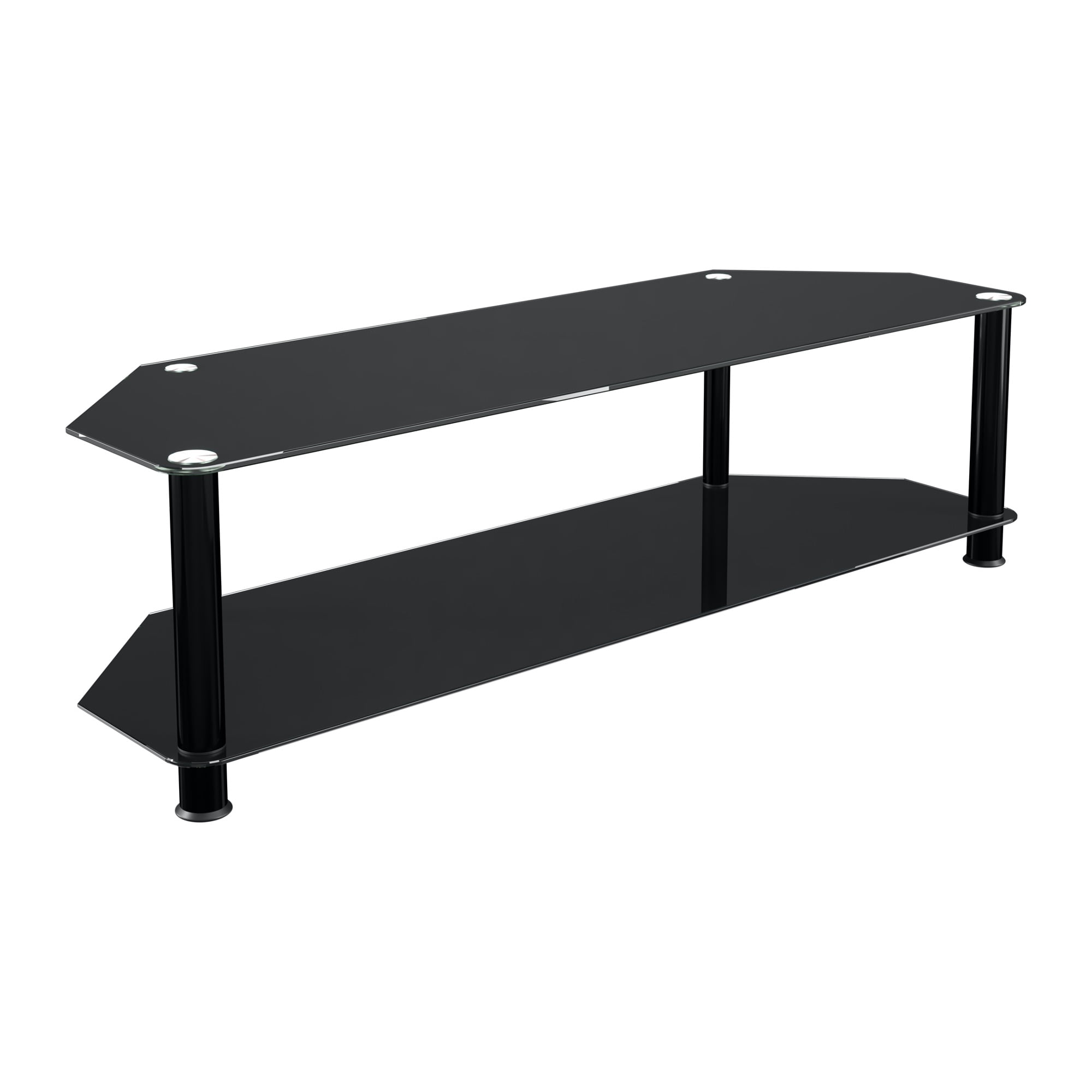 AVF TV Stand for 32-65 inch TVs, Black Glass Black Legs, SDC1400BB-a ...