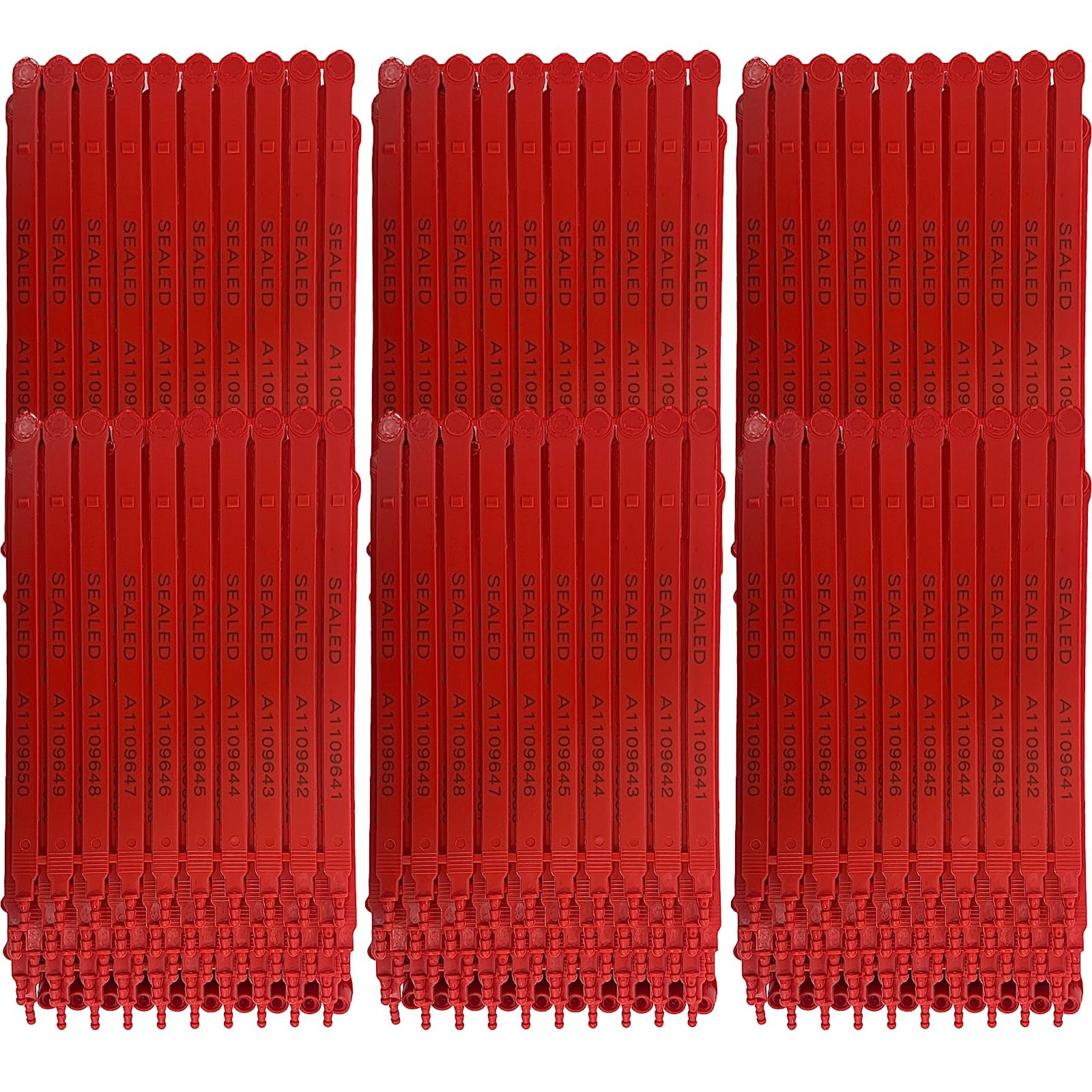 AVG Packaging Supplies Red Plastic Security Seals (8") - Self Locking ...
