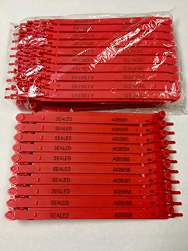 AVG Packaging Supplies Red Plastic Security Seals (8") - Self Locking ...