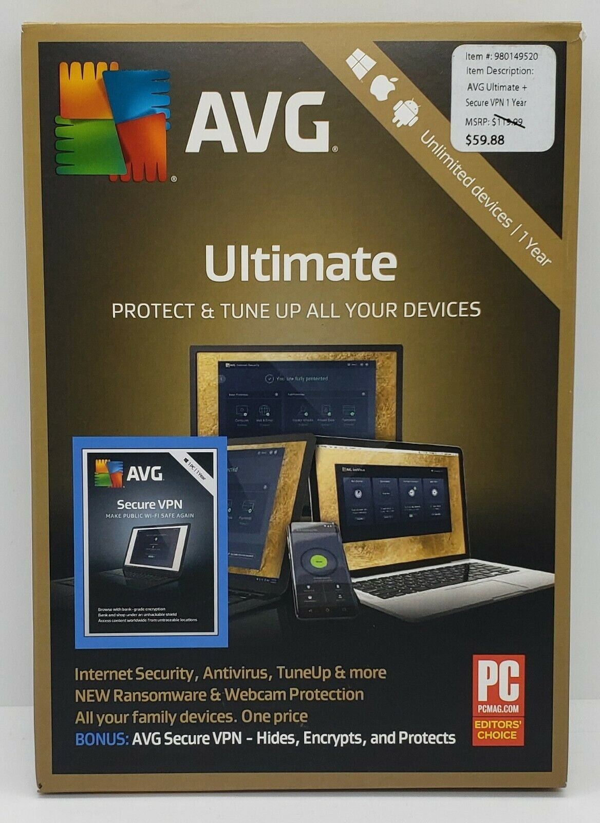 AVG Ultimate Protect & Tune-up, Secure VPN, All Devices PC/MacOS Key ...