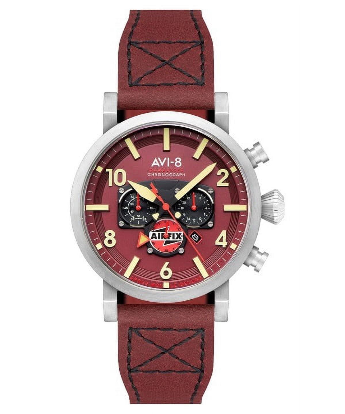 AVI-8 Dambuster Gibson Dual Time Chronograph Airfix Edition Hazard Red ...