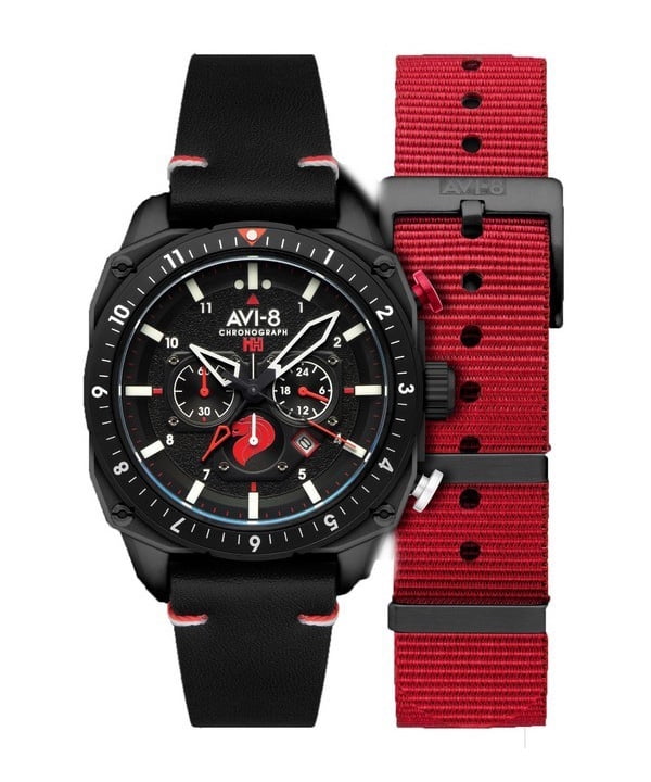 AVI-8 Hawker Hunter Atlas Chronograph Singapore Air Force Limited Edition Pegasus Black Quartz ...