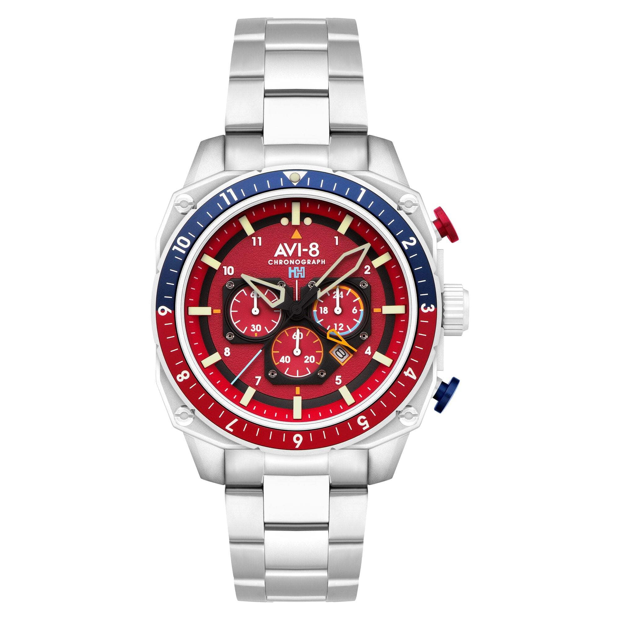 AVI-8 Hawker Hunter Atlas Dual Time Chronograph Crimson Red - Walmart.com