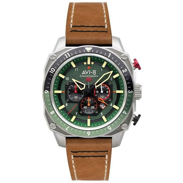 AVI-8 Hawker Hunter Atlas Dual Time Chronograph Forest Quartz AV-4100 ...