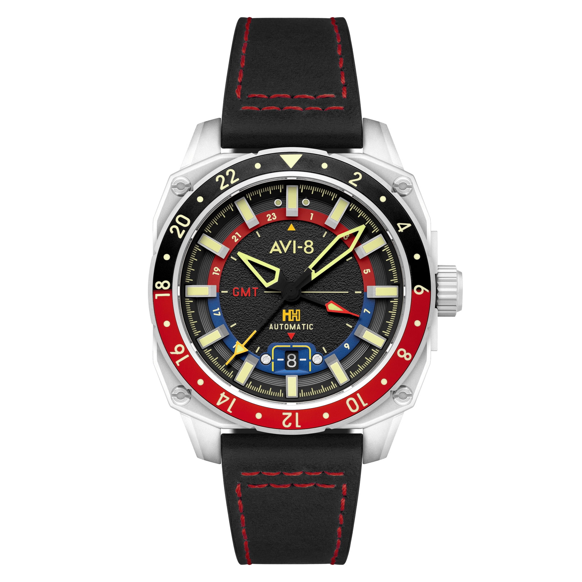 AVI-8 Hawker Hunter Atlas GMT Automatic Devil Black - Walmart.com
