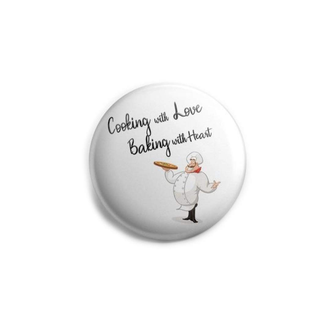 AVI Fridge Magnet Metal with White Colour Cooking with Love and Baking ...
