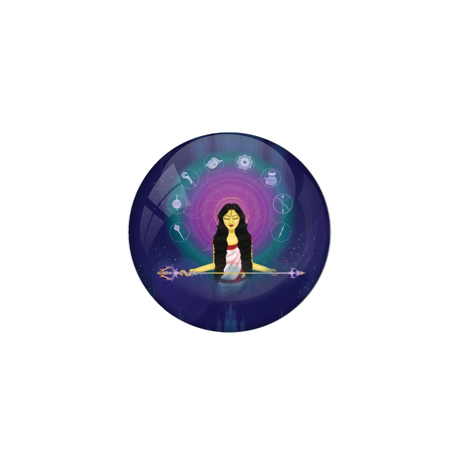 AVI Fridge Magnet with Blue Colour Maa Durga with thrishool Design ...