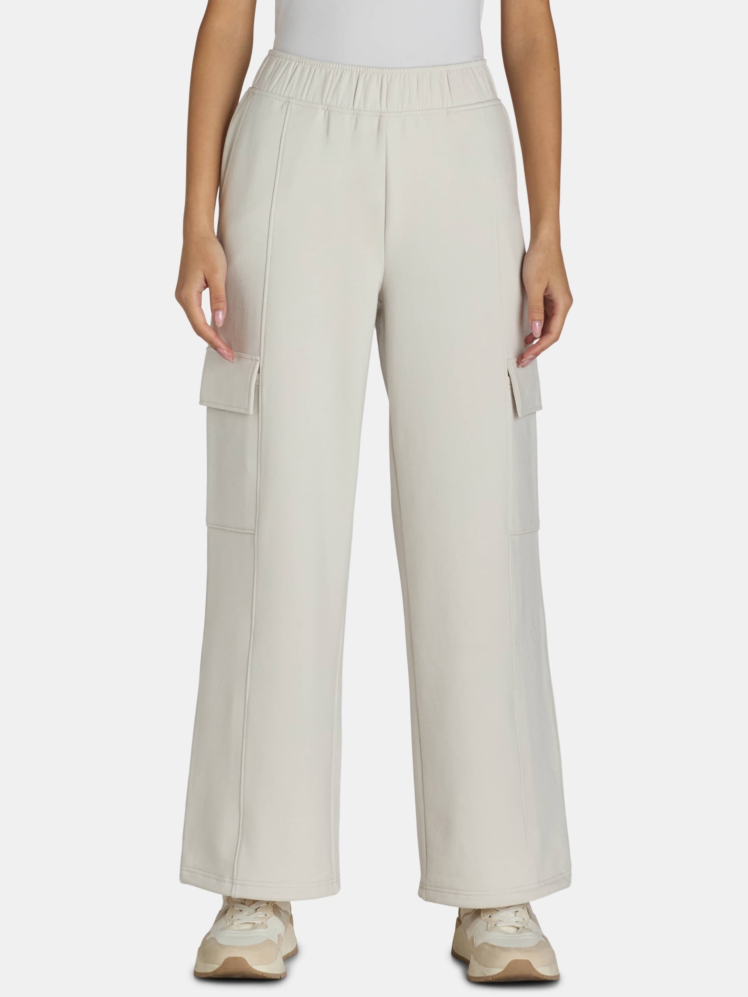 Avia Women's Athleisure Plush Fleece Adjustable Hem Cargo Pants, Sizes ...