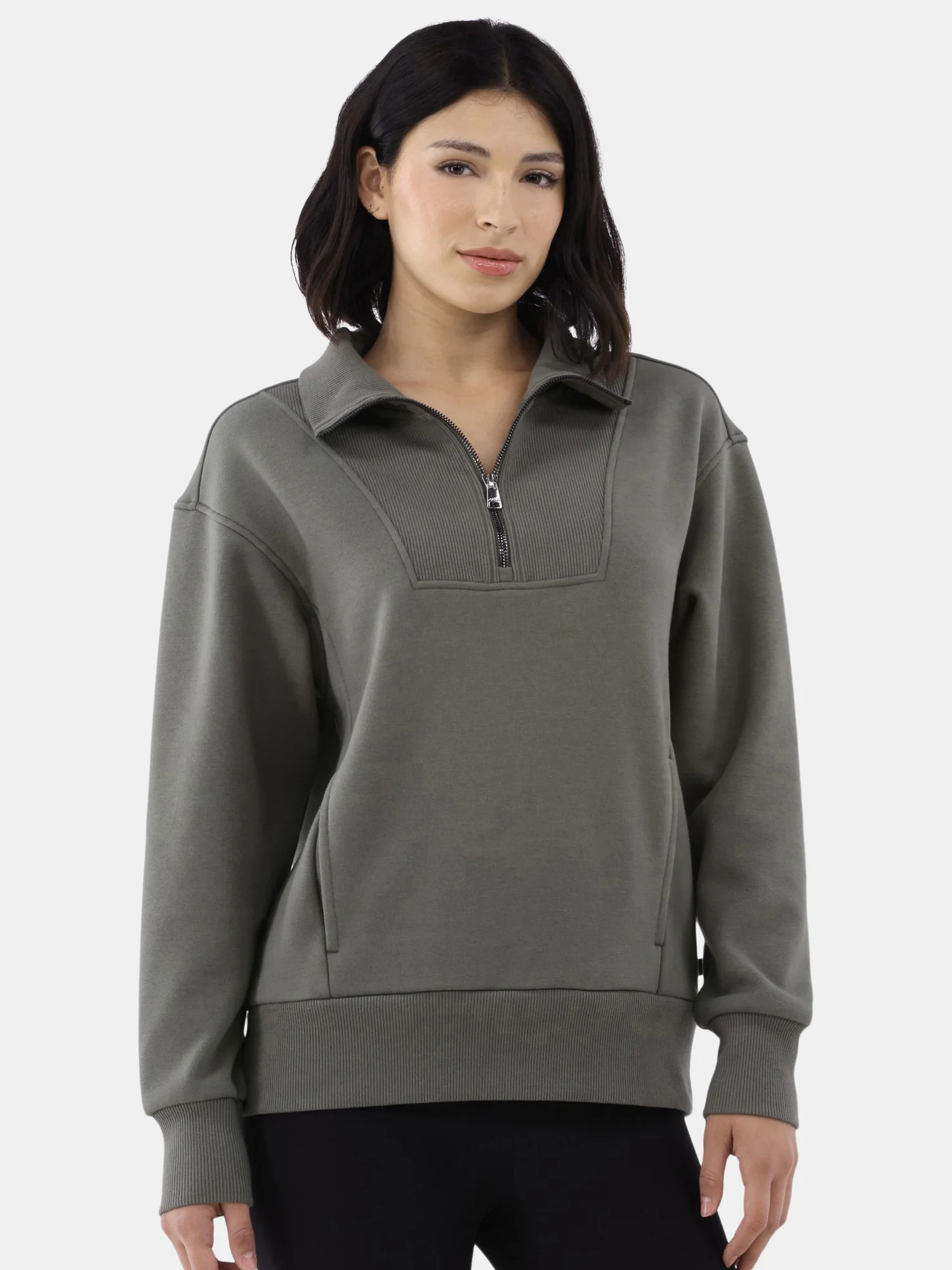 Avia Women's and Women's Plus Fleece-Lined Quarter-Zip Pullover, Sizes ...