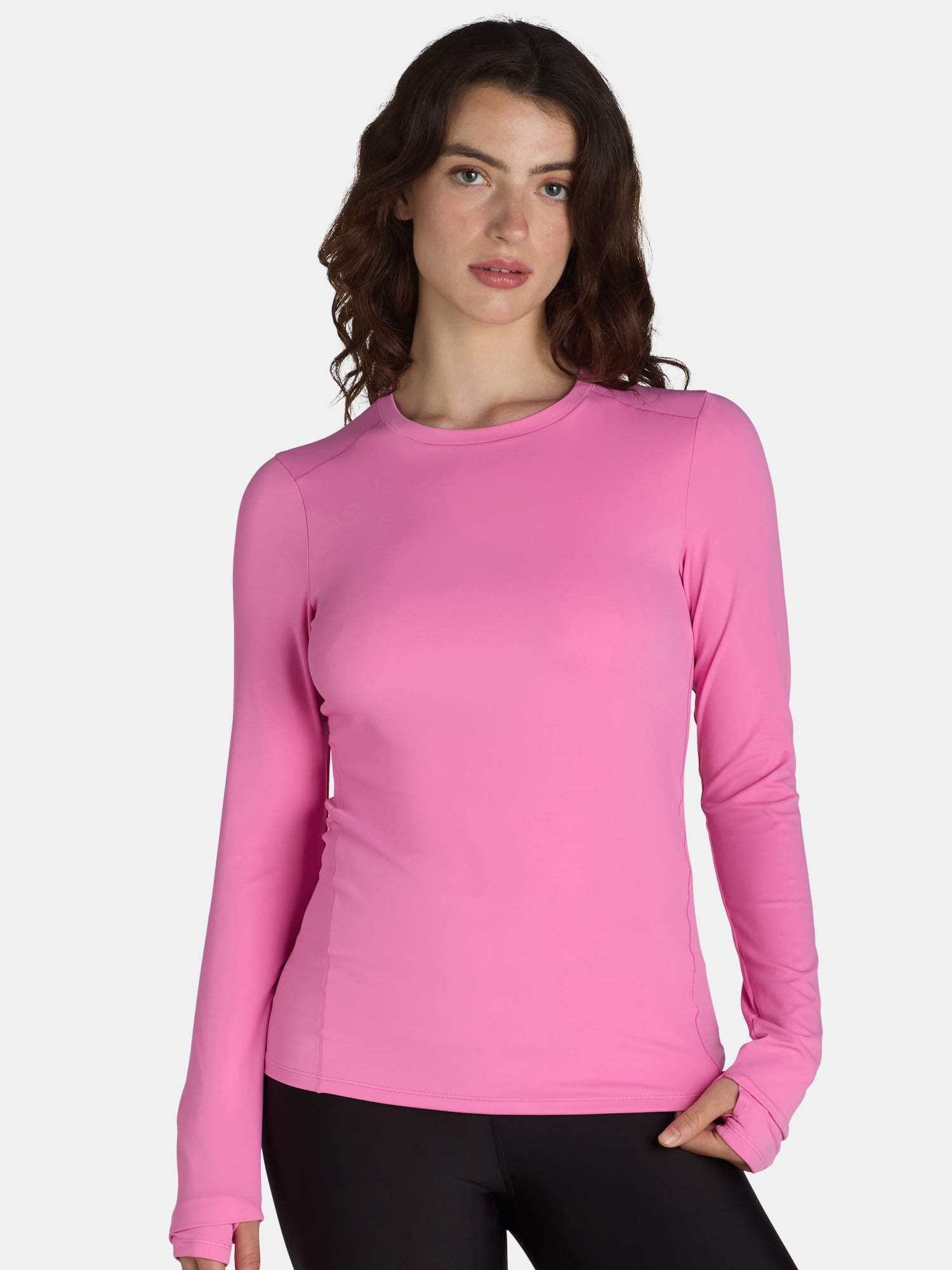 Avia Women's SoftSculpt Long Sleeve Crewneck Tee, Sizes XS-XXXL, Nylon ...