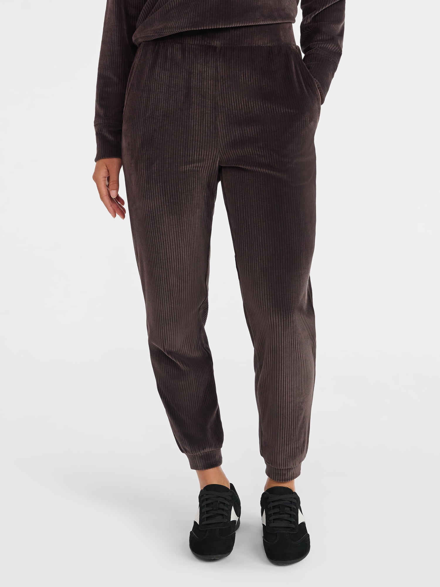 Avia Women's Ribbed Velour Jogger Pants, Sizes XS-XXXL - Walmart.com