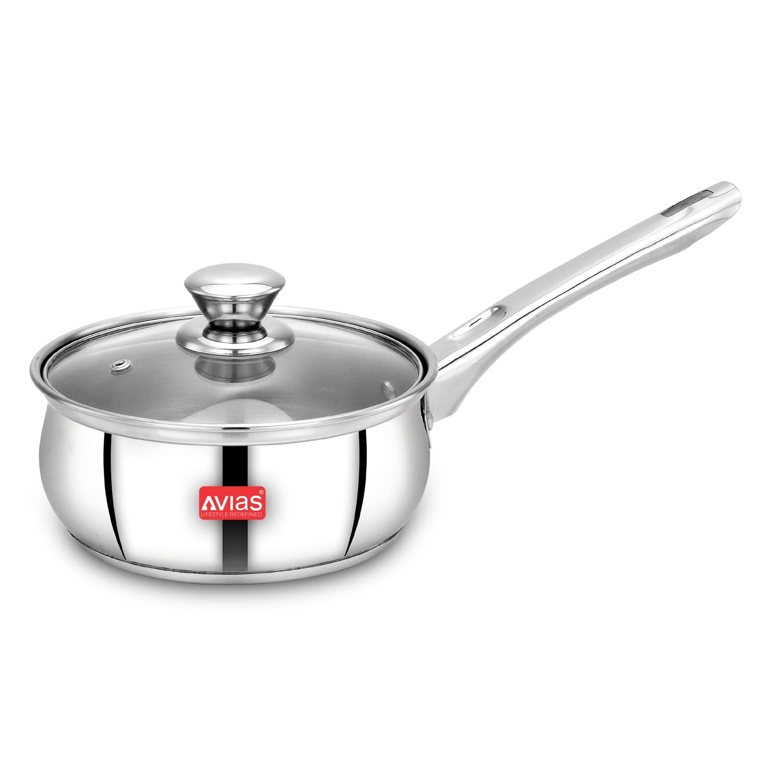 AVIAS Inox IB Stainless Steel Saucepan With Glass Lid Gas Stove ...
