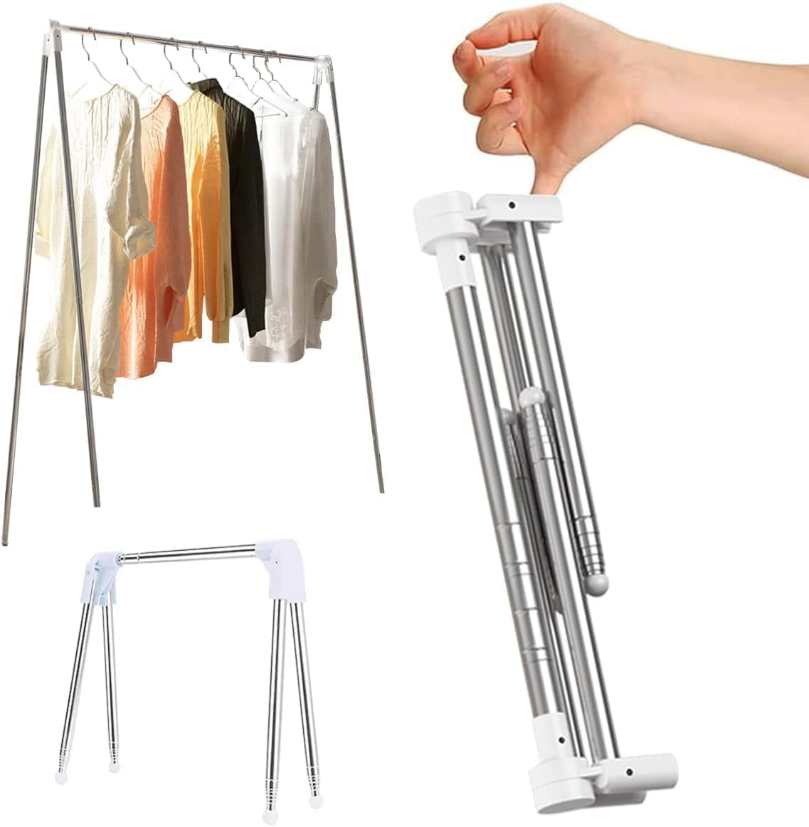 AVIAXO Camping Clothes Stand Foldable Stable Small Clothes Rail for ...