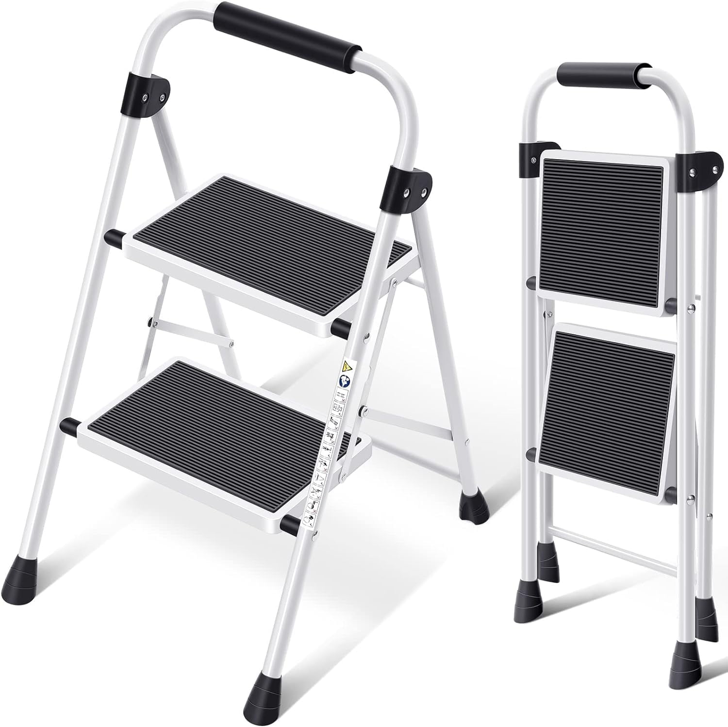 AVIAXO Ladder Folding Step Stool for Adults Kids Lightweight Portable ...