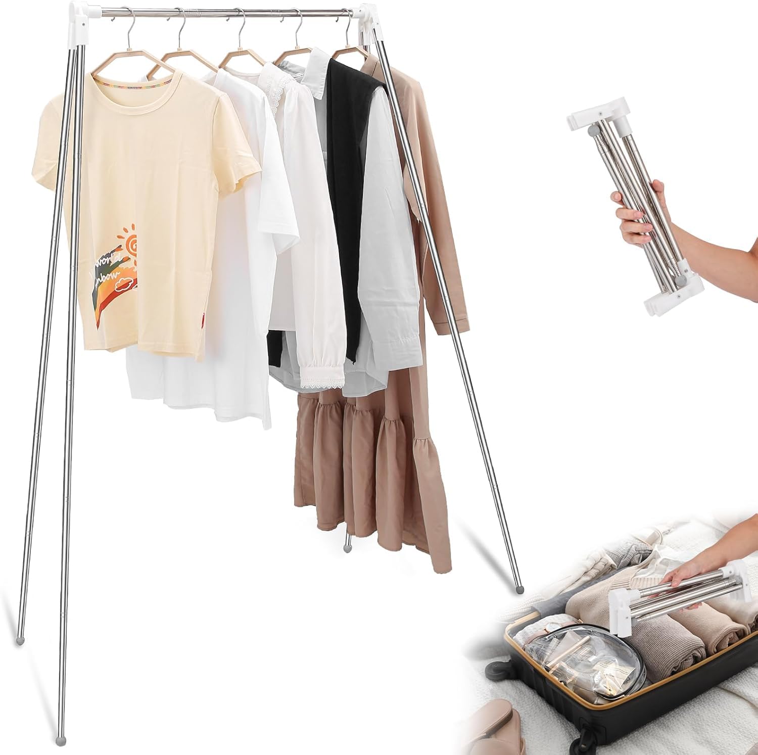 AVIAXO Travel Garment RackPortable and Foldable3273cm Retractable ...