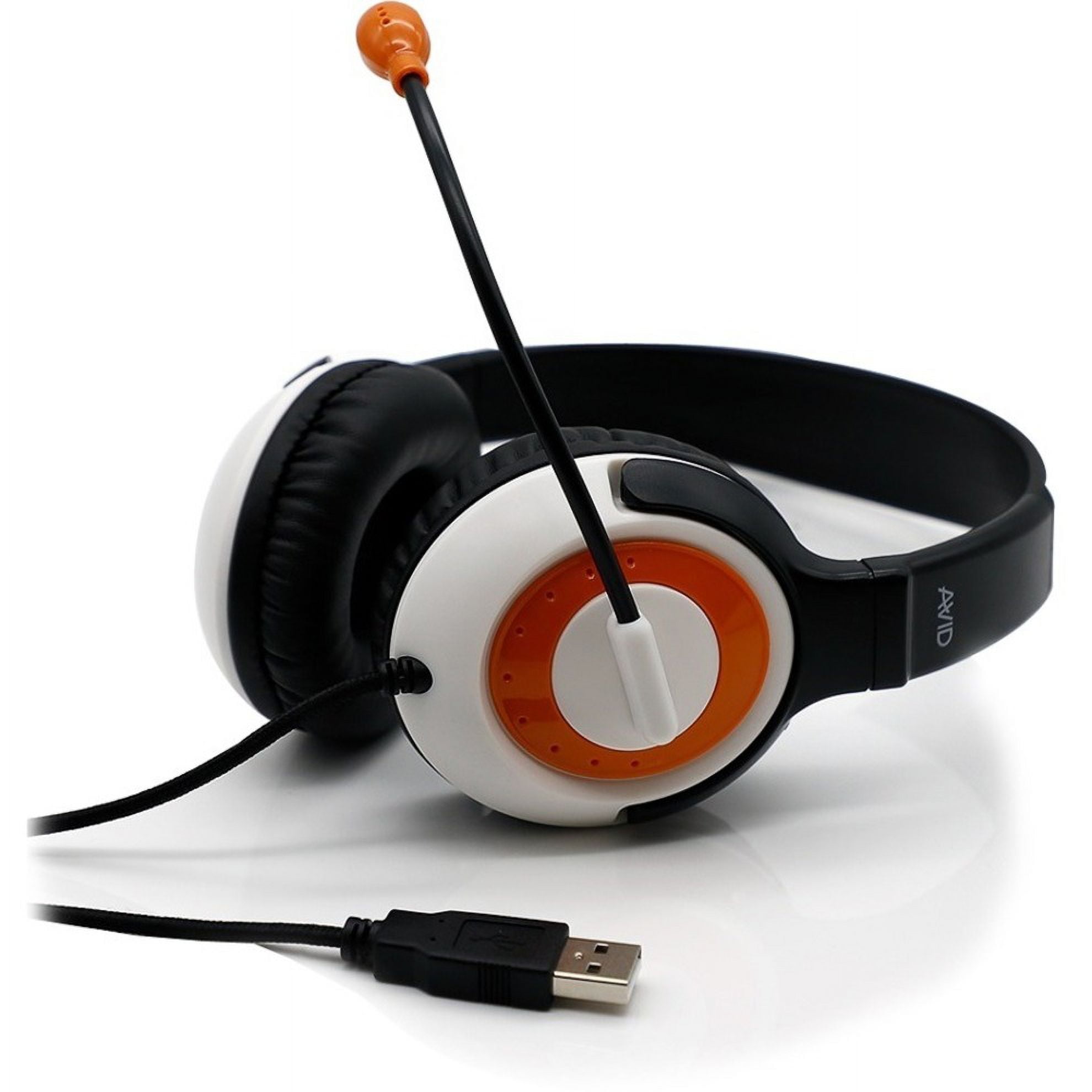 AVID AE-55 Headset with Rotating Microphone, USB, Orange - Walmart.com