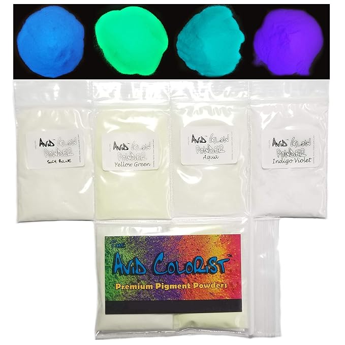 THE AVID COLORIST- Glow Powder Pigment- 4 Color Neutral in Daylight ...